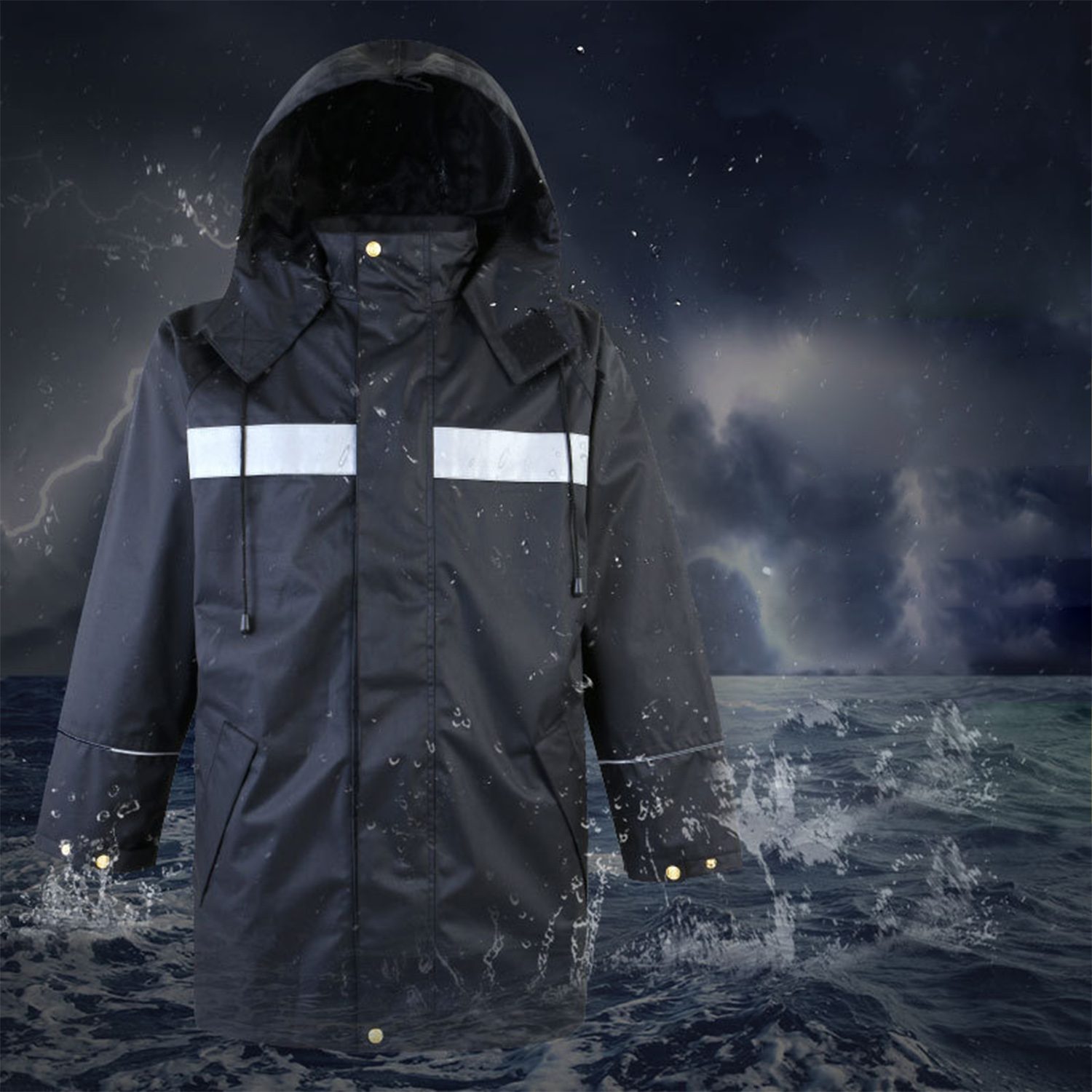 Reflective Raincoat Highlighted Safety Model ZX-401